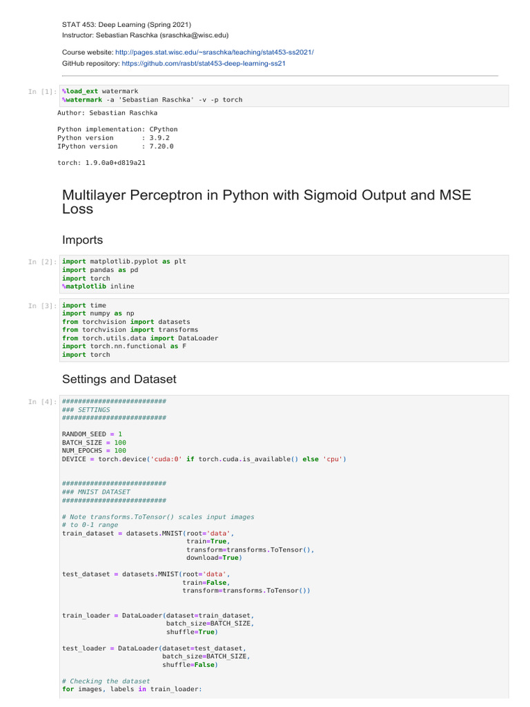 Mlp Pytorch Sigmoid Mse Pdf Algorithms Computational Neuroscience