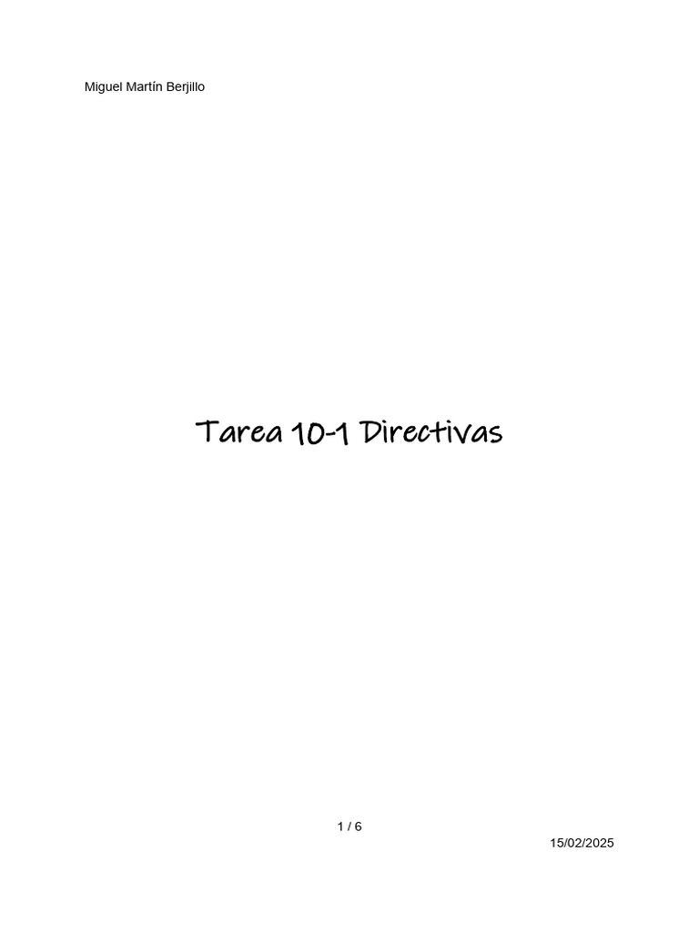 Tarea 10-1 Directivas | PDF