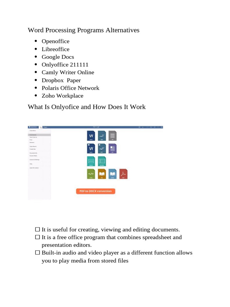 Word Processing Programs Alternatives Kopyası | PDF
