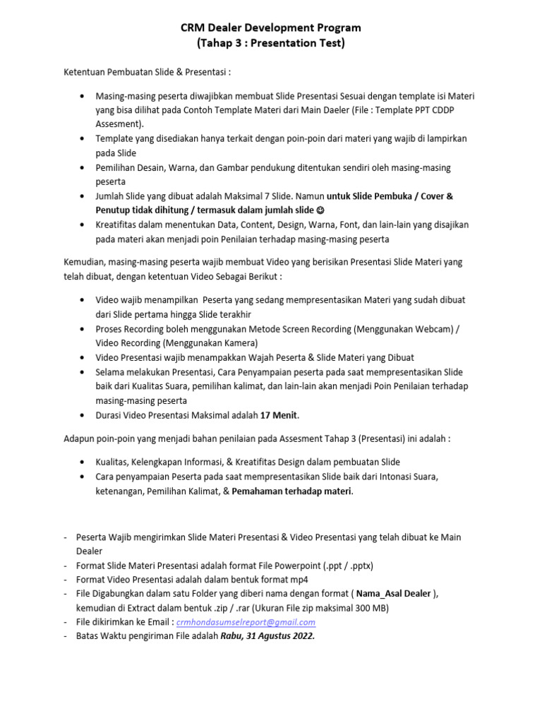 Program Presentasi Dealer | PDF