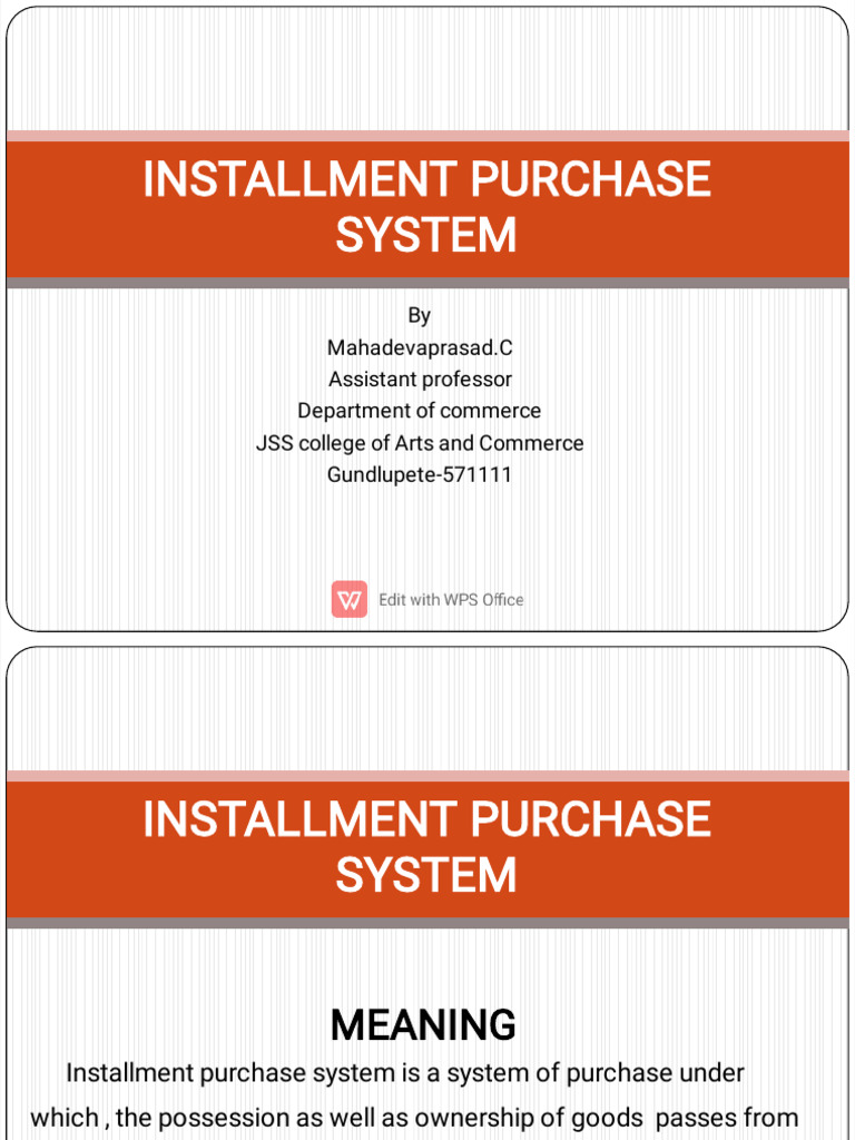 INSTALLMENT-PURCHASE-SYSTEM-Mahadevaprasad-C | PDF