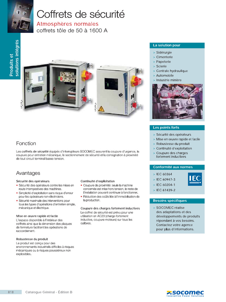 Coffret de Securite Atmo Normale Coffret Tol 50à 1600a | PDF