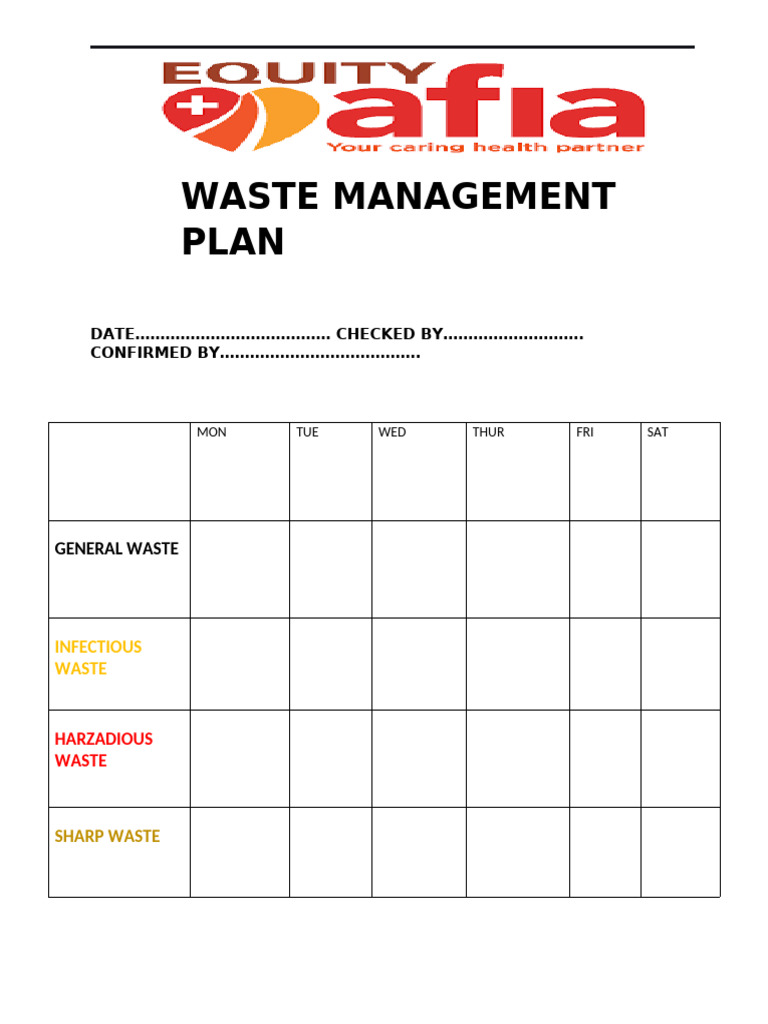 Waste Management Plan | PDF