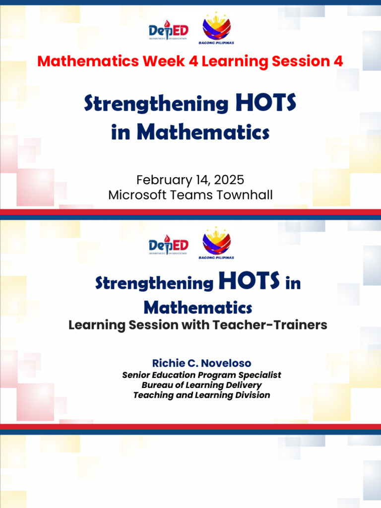 Strengthening HOTS in Math Session 4 | PDF | Length | Coins