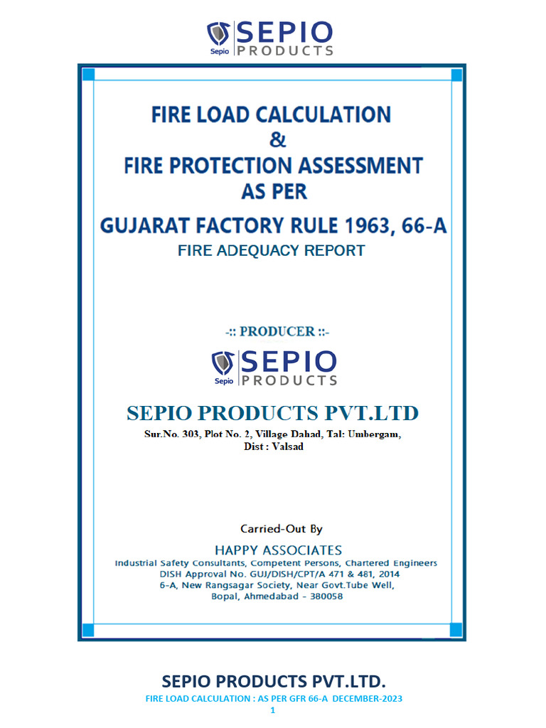 Fire Load Calculation GFR 66-A Report | PDF | Risk | Fires
