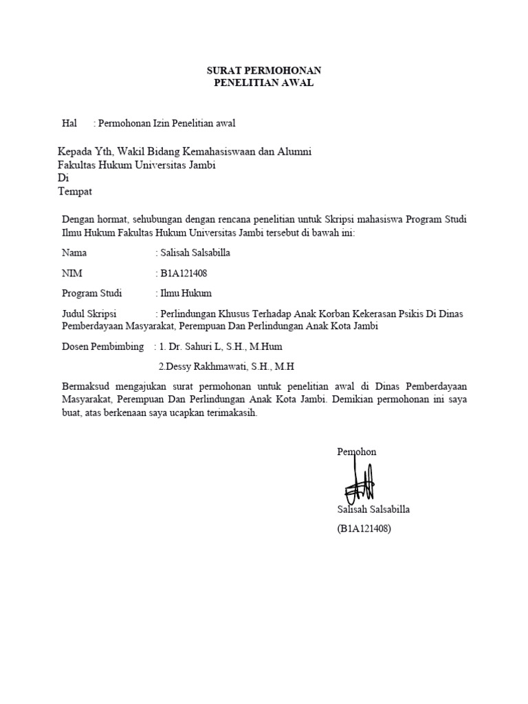 Surat permohonan penelitian | PDF