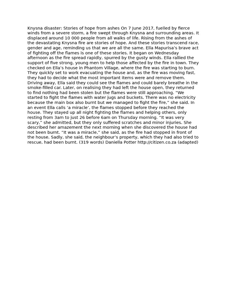 Knysna disaster | PDF