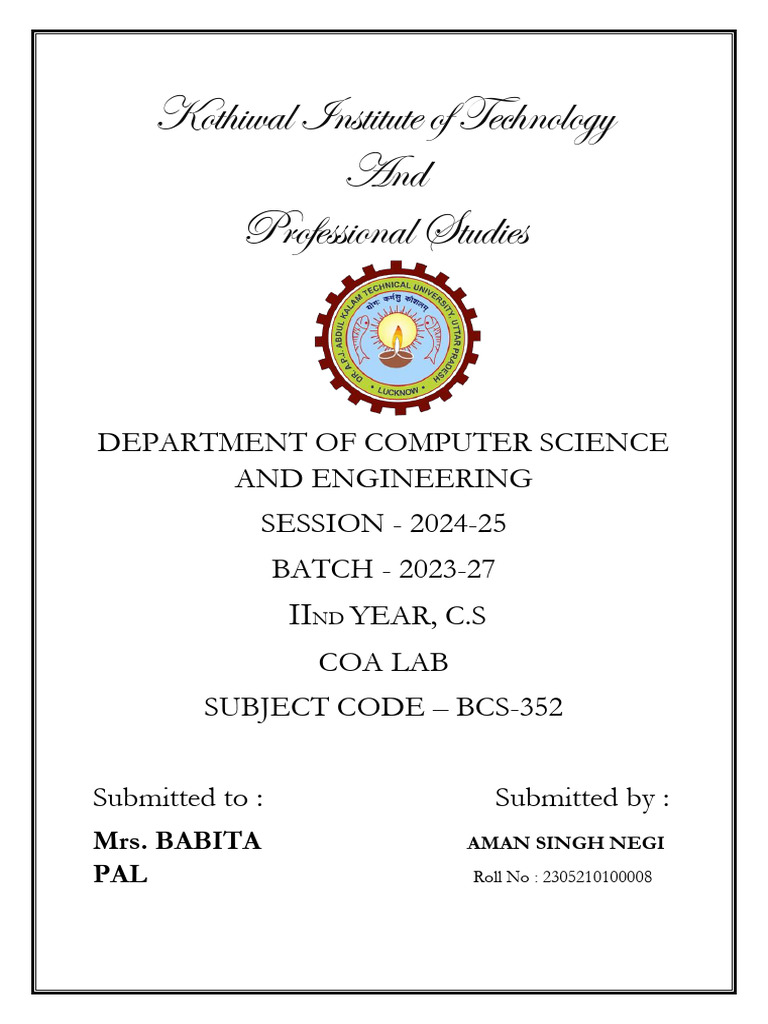 Front Page Aman Negi | PDF