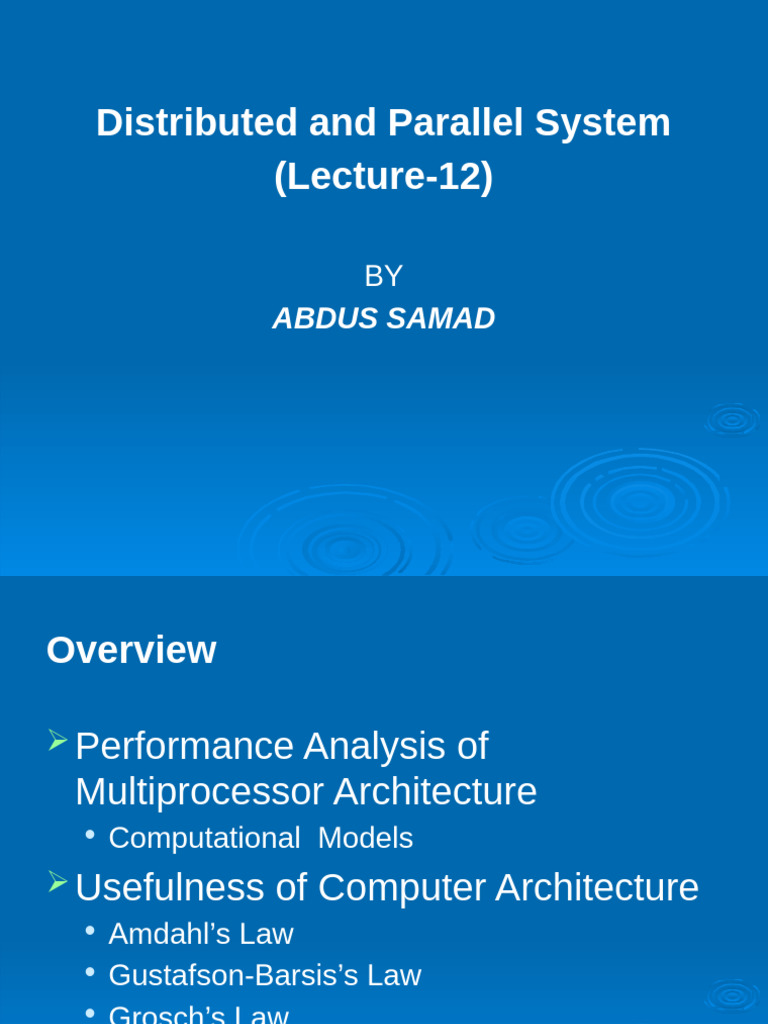 Performance Analysis in Parallel Systems | PDF | Parallel Computing ...