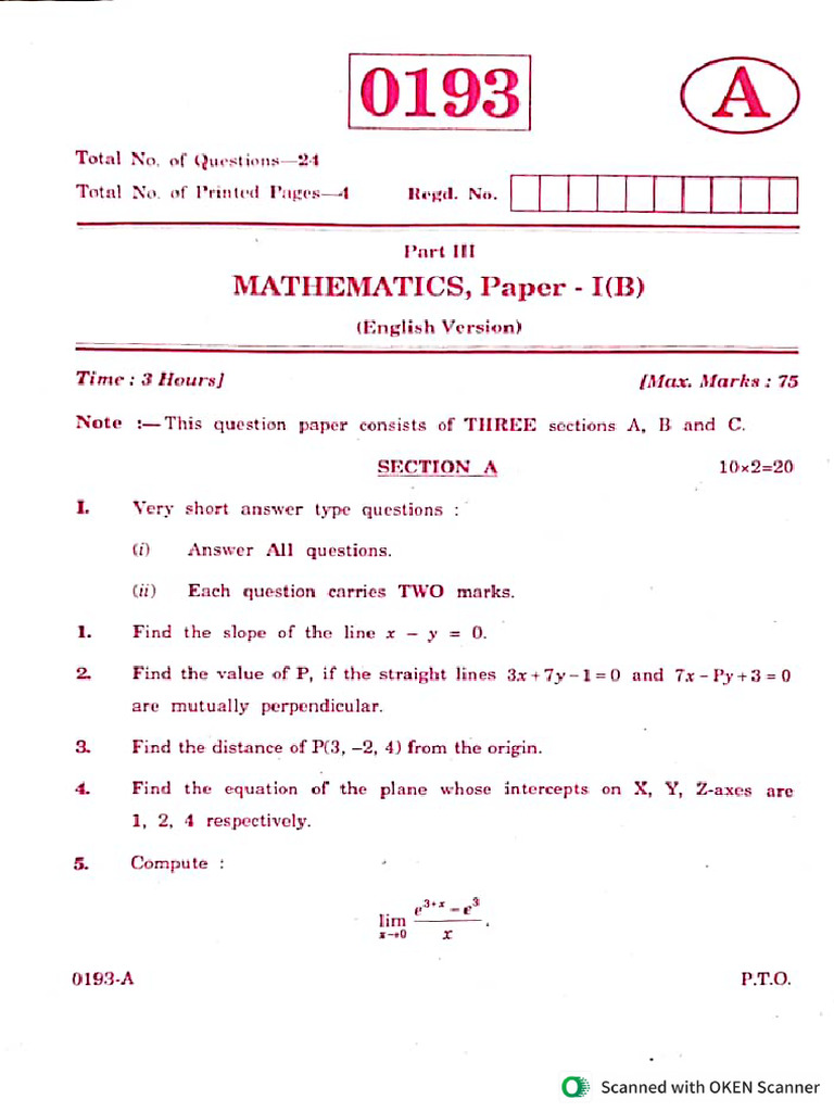 Mathematics Paper 1 B Pdf