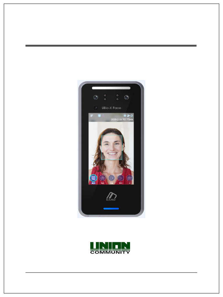 UBio-X Face User Guide v1.1 | PDF | Authentication | Fingerprint