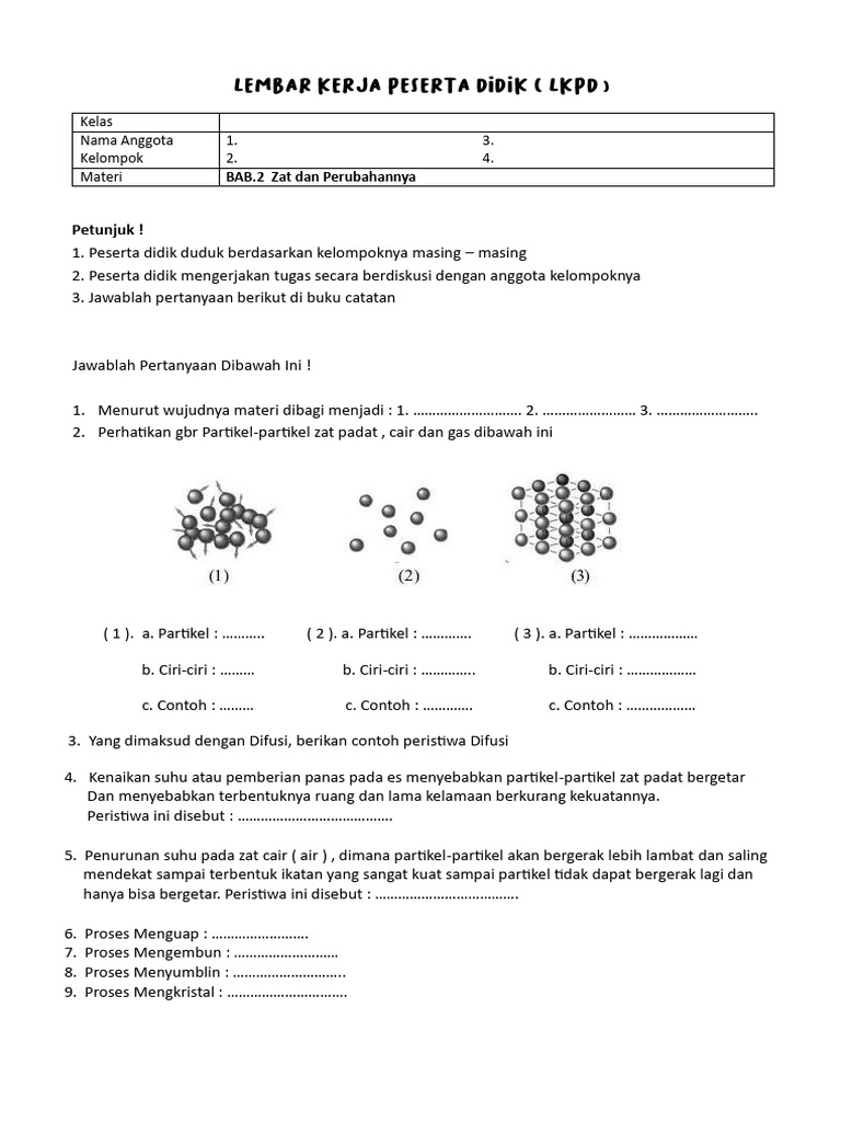LKPD Zat Dan Perubahannya | PDF