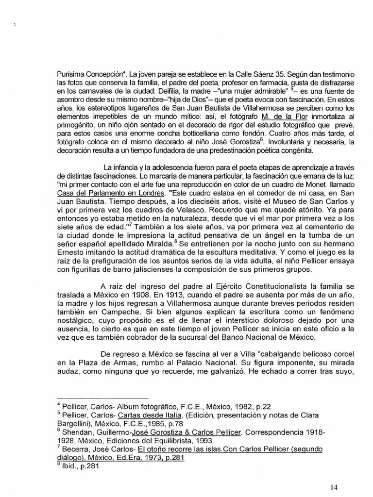 Infancia y formación de Carlos Pellicer | PDF