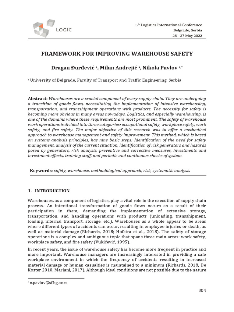 Framework for Improving Warehouse Safety | PDF | Warehouse | Safety