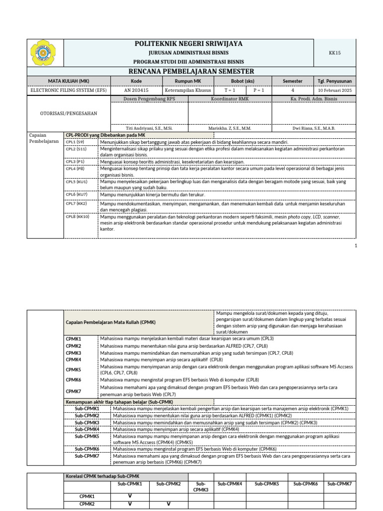 Rps Efs Februari 2025 | PDF