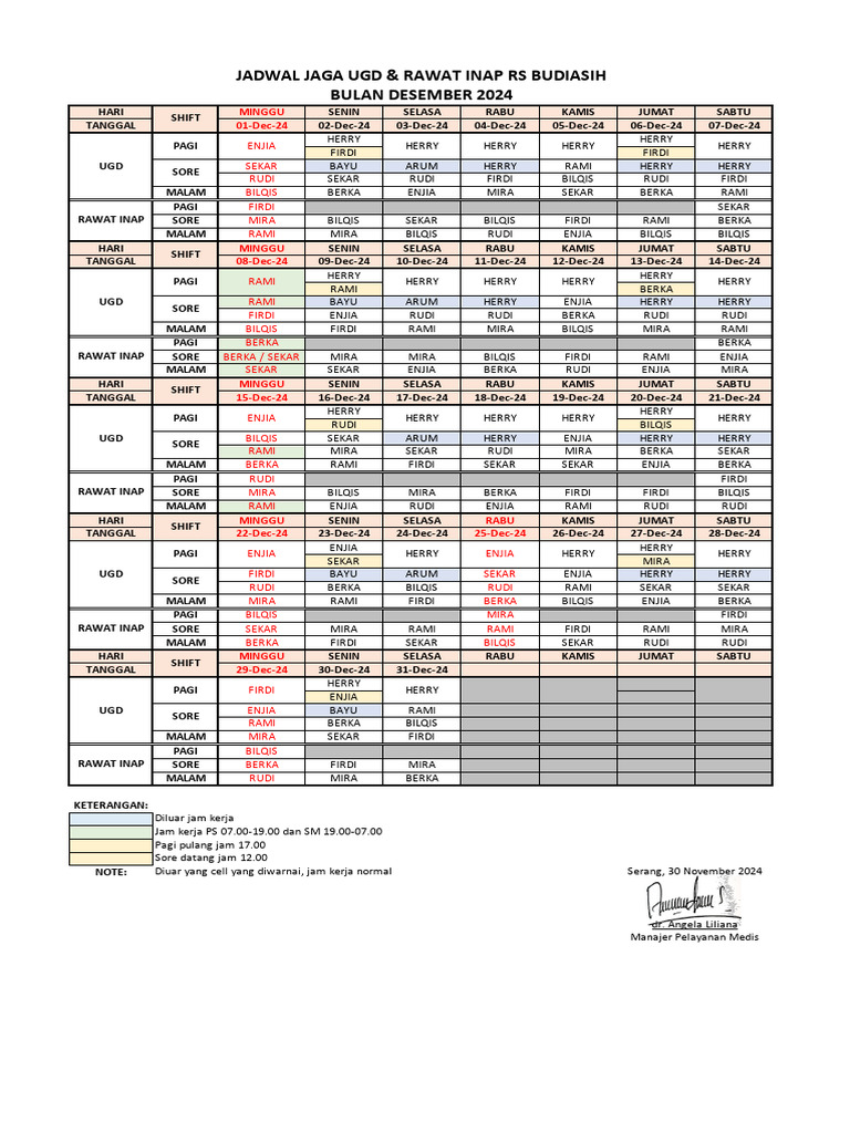 Jadwal Desember 2024 | PDF