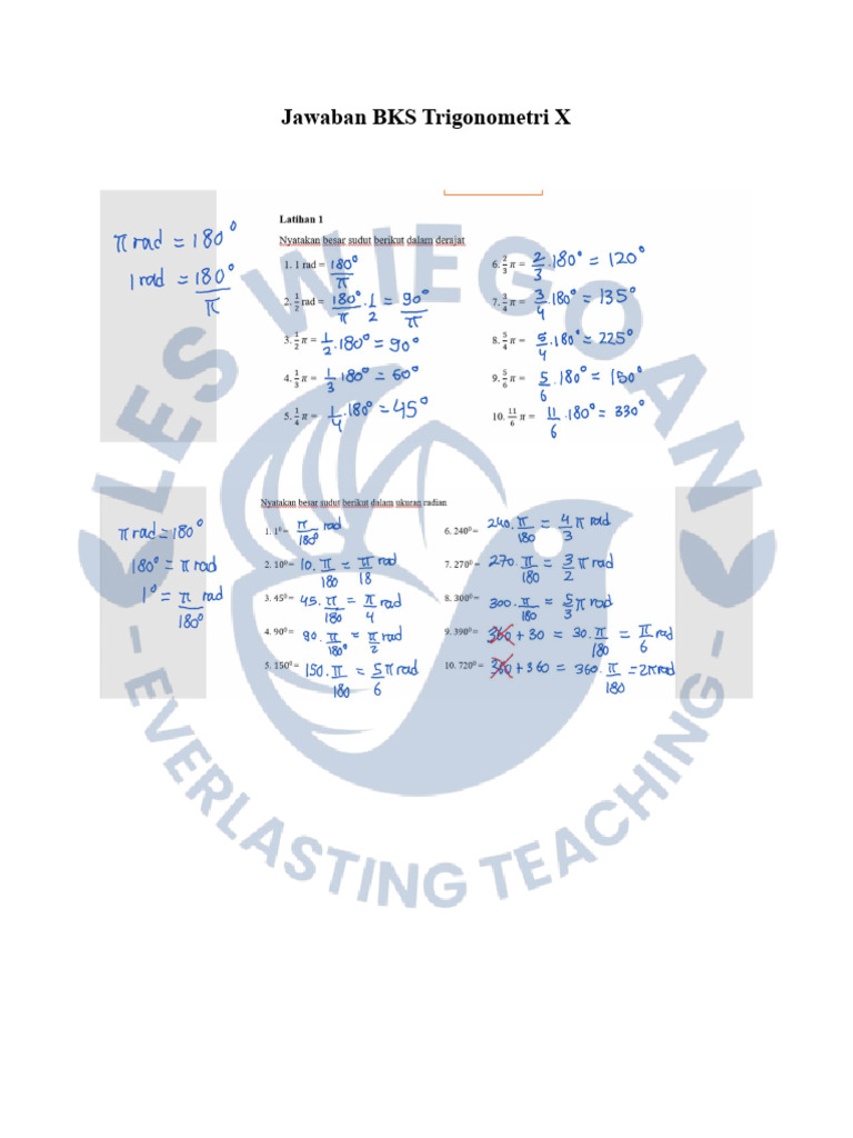 X Jawaban BKS Trigono WG | PDF