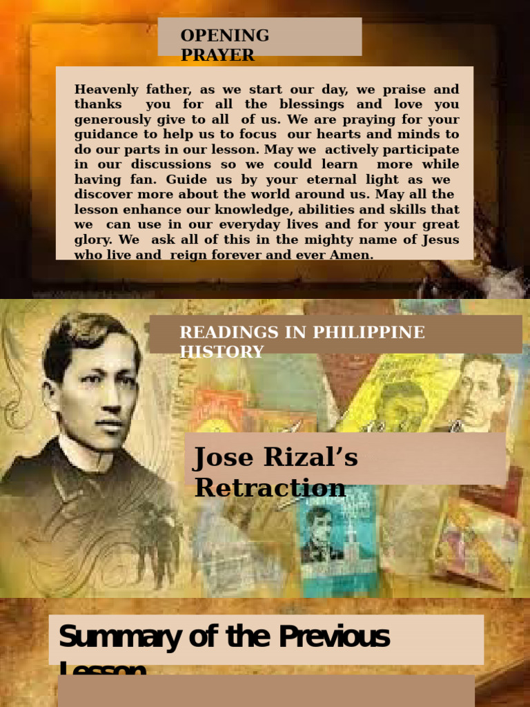 Lesson 4 Jose Rizals Retraction | PDF