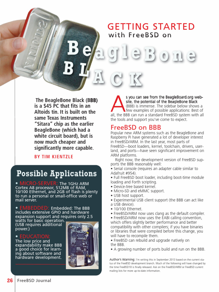 Getting Started With FreeBSD On BeagleBone Black | PDF | Booting | Kernel (Operating System)