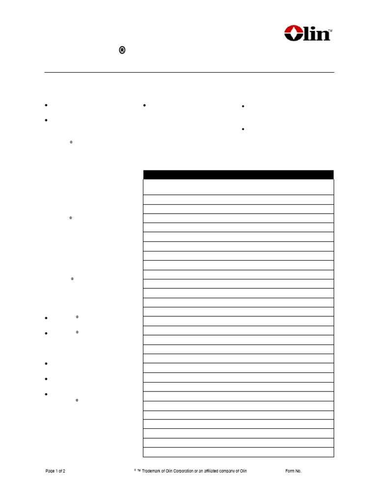 DOWPER Solvent - TDS - Olin | PDF | Water | Solvent