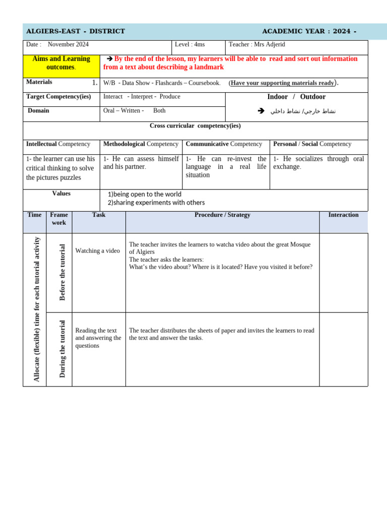 tutoriam great mosque | PDF | Procedural Knowledge | Intelligence