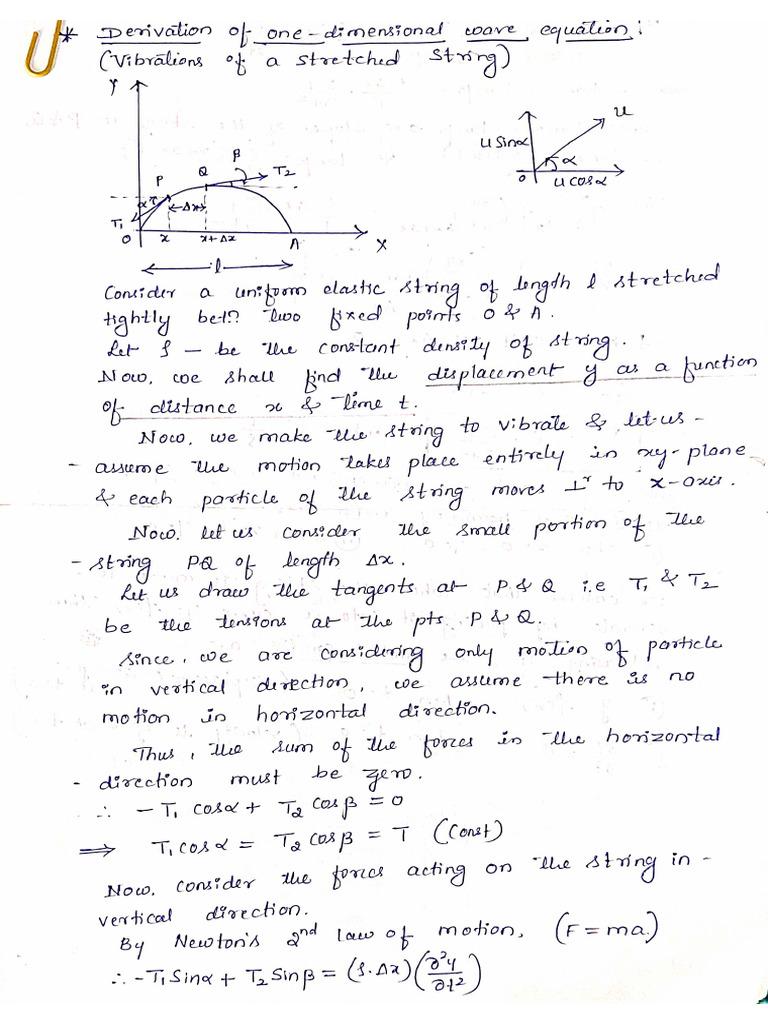 1-D Wave Equation | PDF