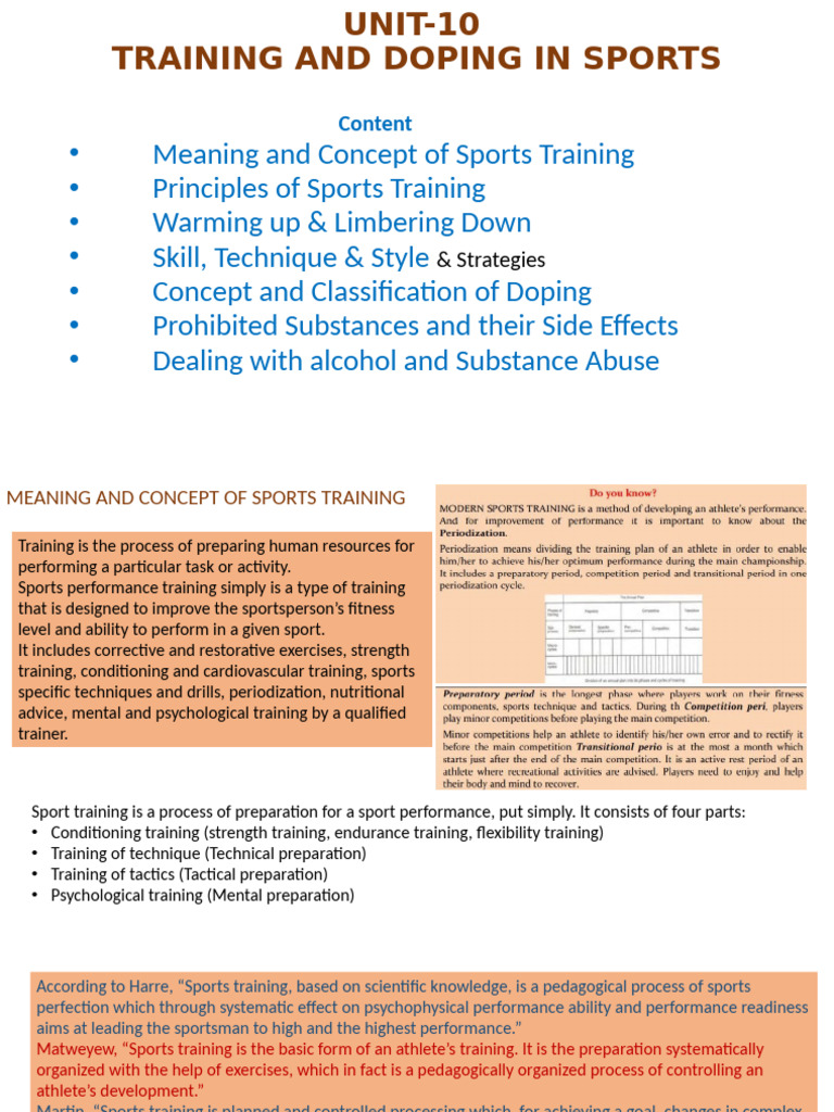 UNIT-10 Training and Doping in Sports | PDF | Psychoactive Drugs | Drug Rehabilitation