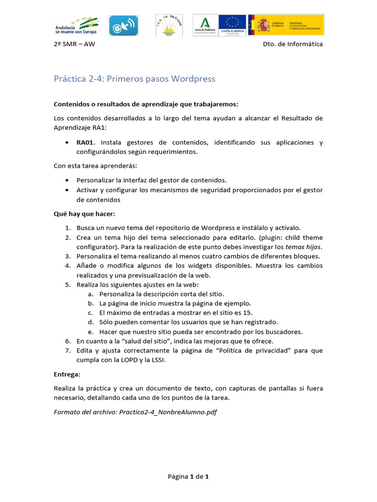 Guía Práctica: Primeros Pasos en WordPress | PDF