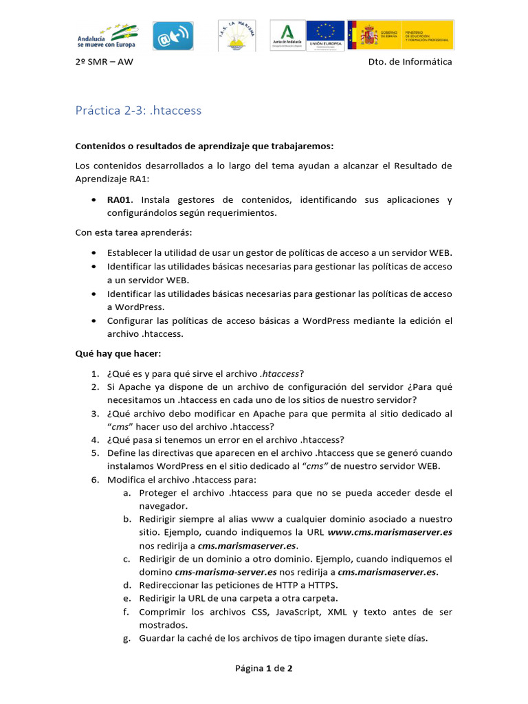 Practica 2-3-Htaccess | PDF | Archivo de computadora | Red mundial