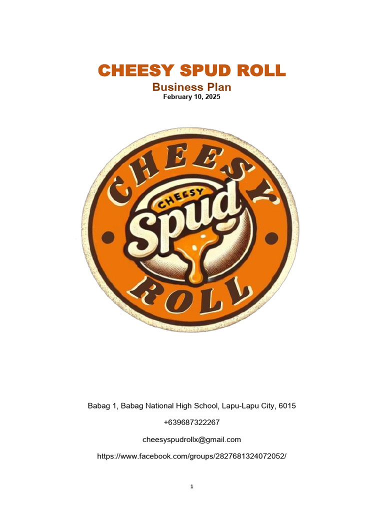 Business Plan - Cheesy Spud Roll - Group 2 (12 WCL) .Entrep | PDF | Income Statement | Equity ...