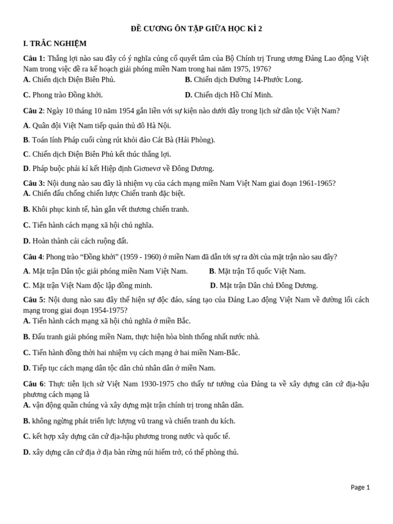 ĐỀ CƯƠNG ÔN TẬP GK2 K12 (1) | PDF