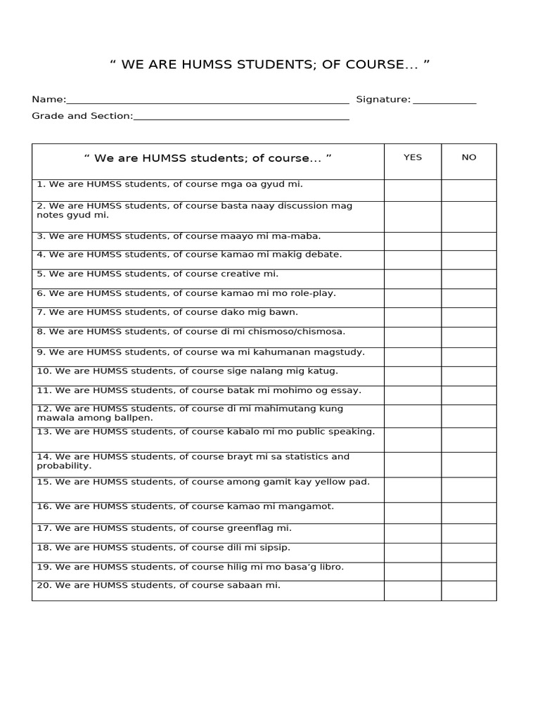 WE-ARE-HUMSS-STUDENTS | PDF
