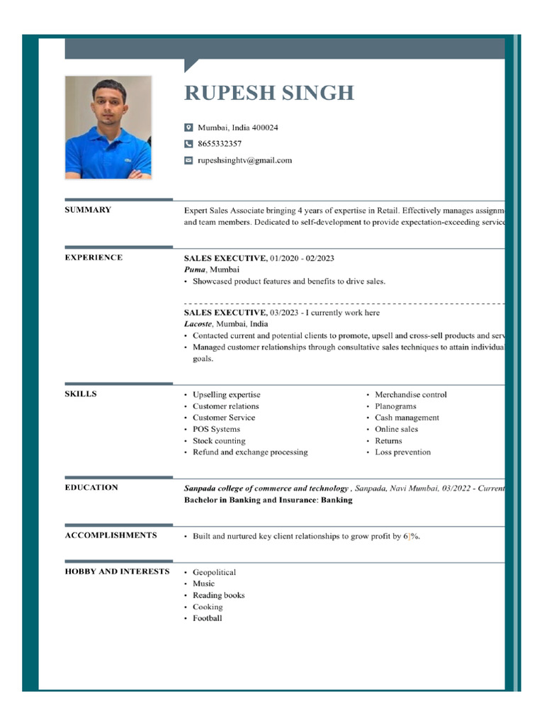 CV Rupesh Singh | PDF
