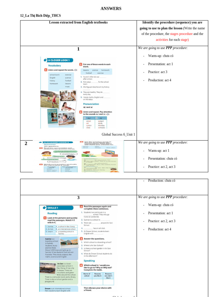 Lesson Planning with PPP Method | PDF