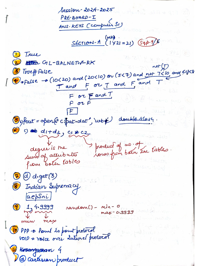 Preboard 1 Answer Key | PDF