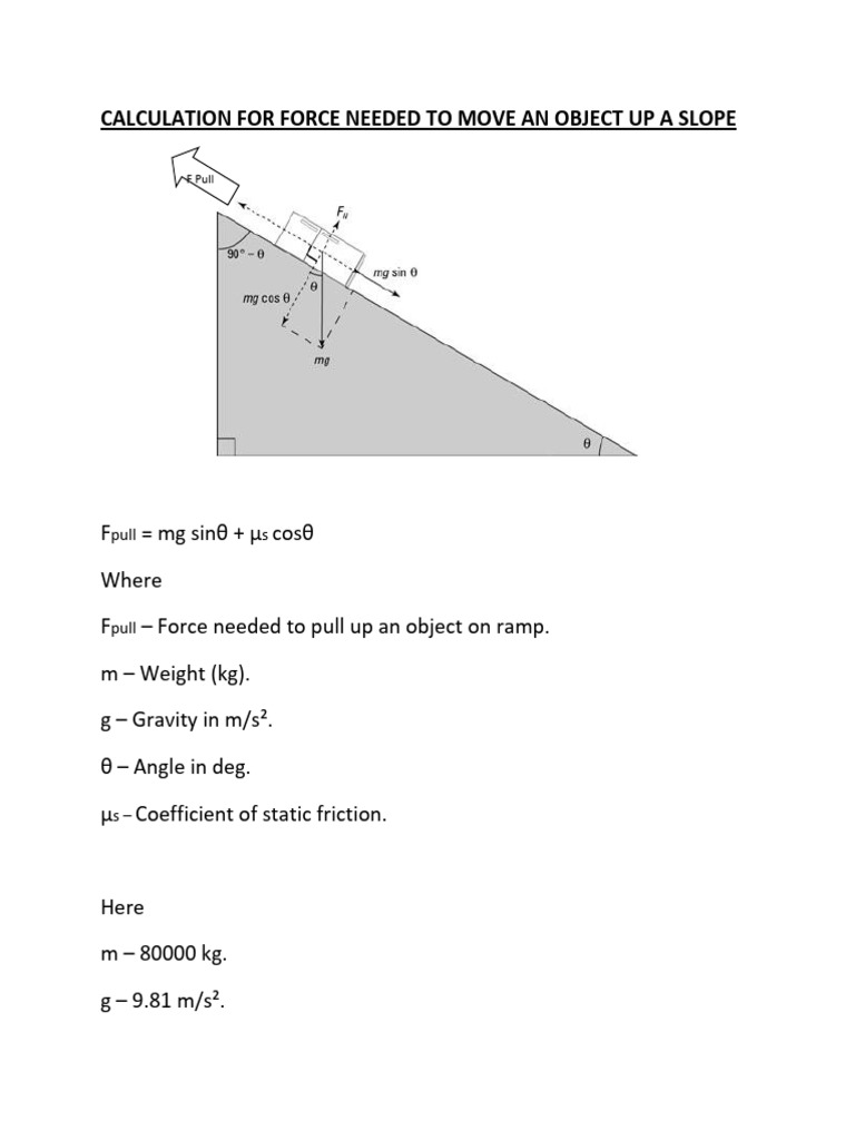 Force Calculation for Slope Transport | PDF