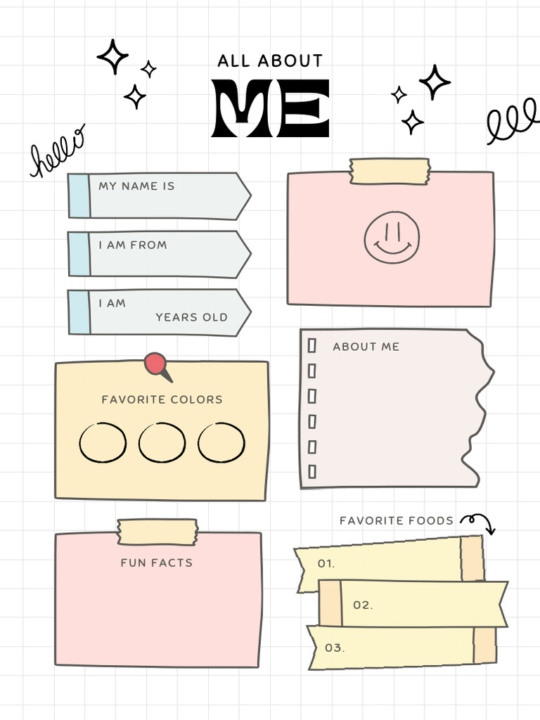 Colorful Doodle All About Me Poster | PDF