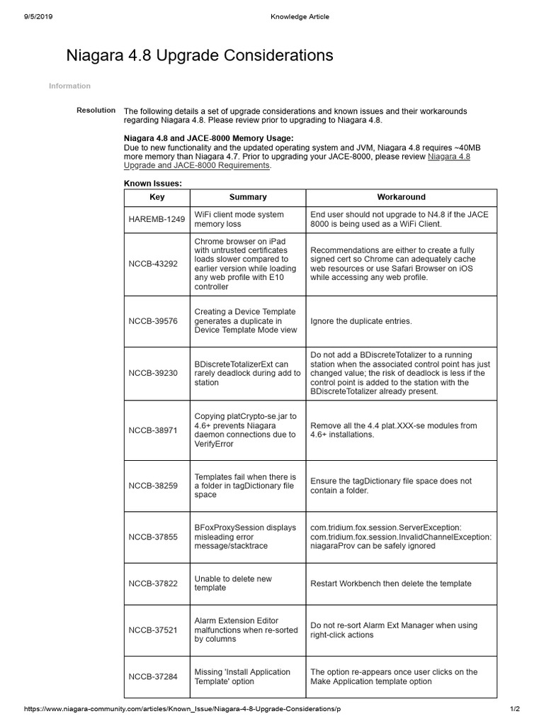 Things to Know Before Upgrading to Niagara 4.8 | PDF | Computer ...