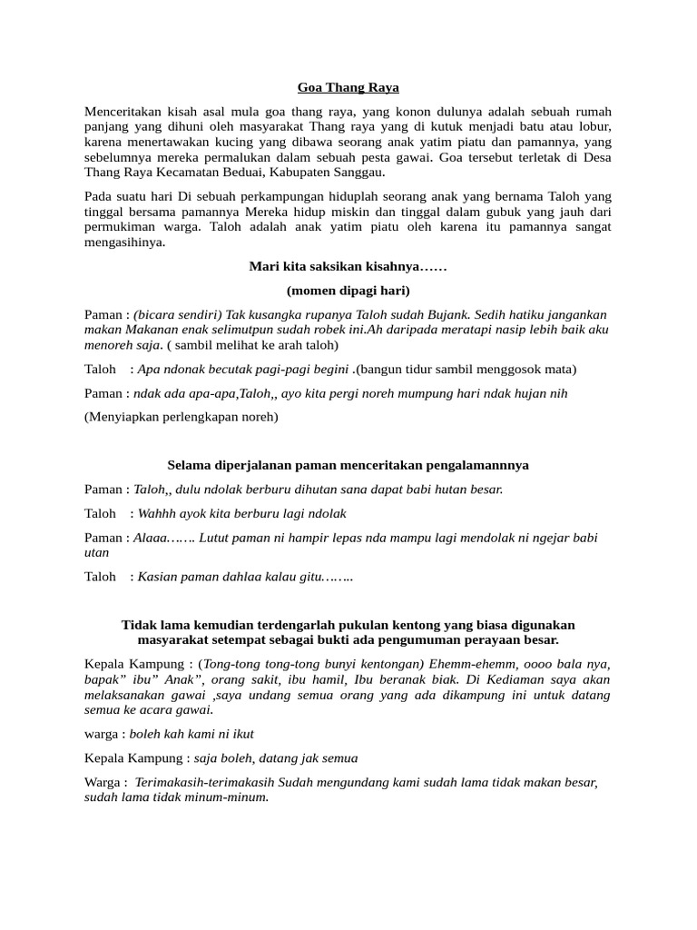 Kisah Goa Thang Raya dan Paman Ah Tong | PDF