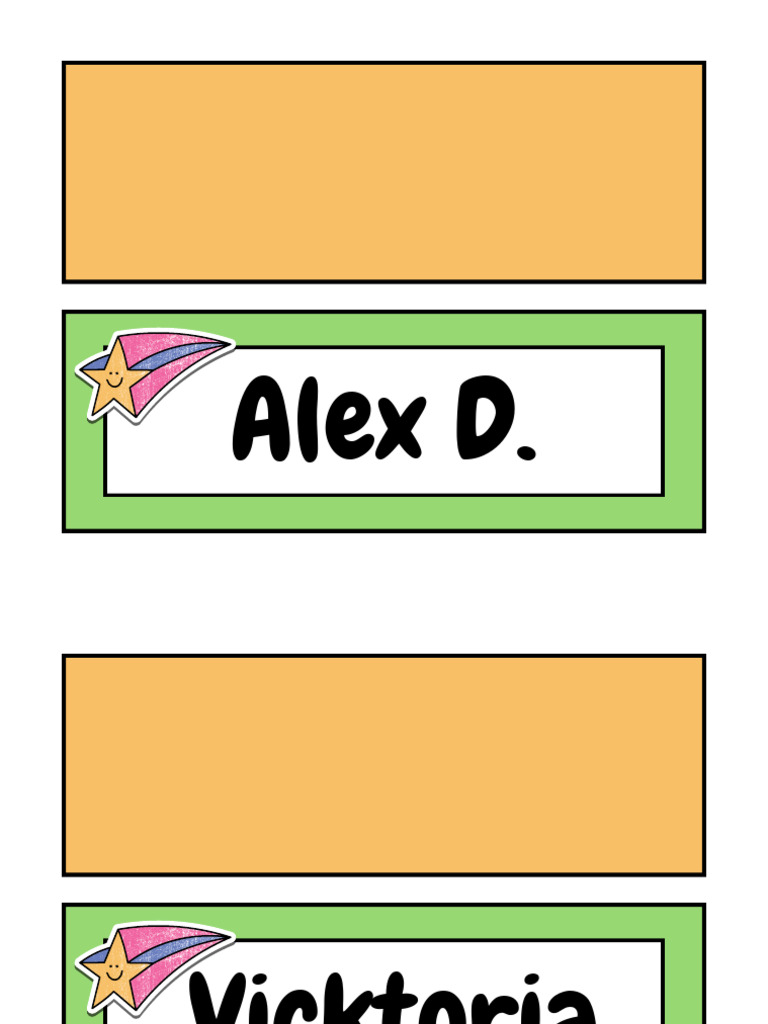 Classroom Name Tags in Colorful Bold Style | PDF