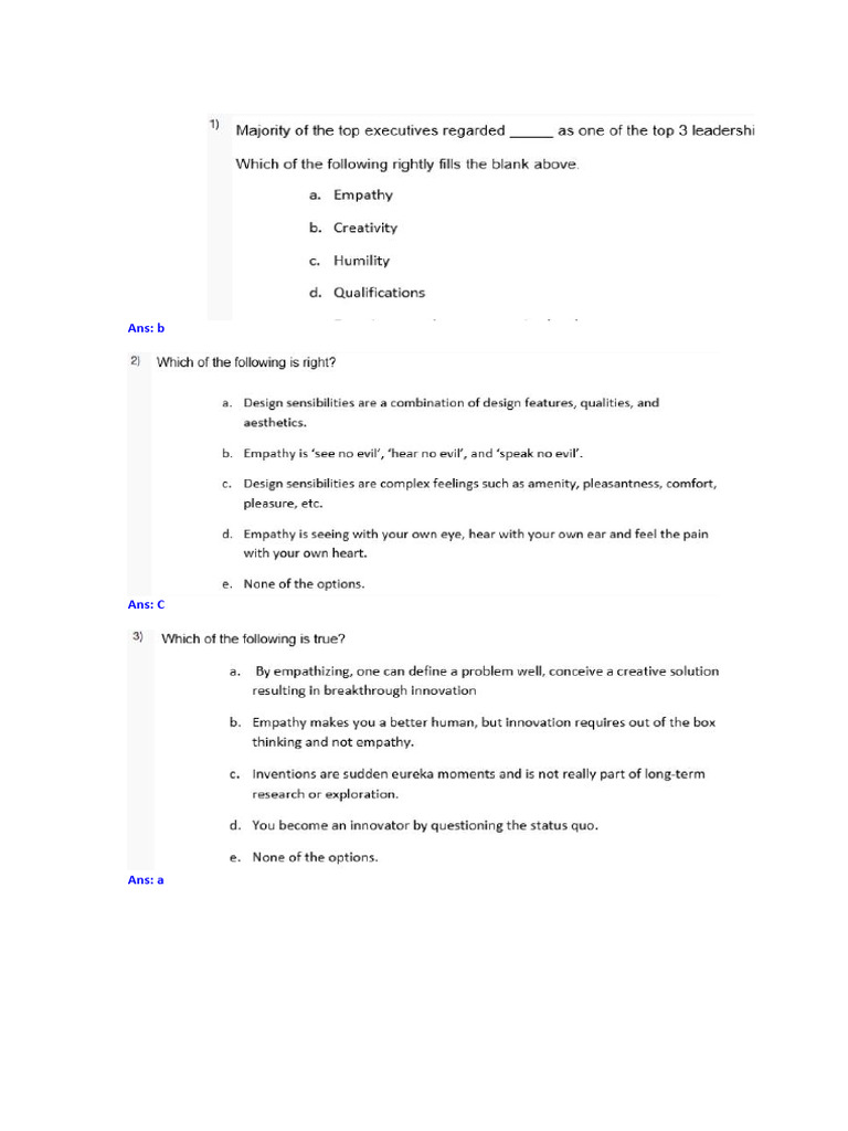 01 Bidtk158-258 Idt Module-01b MCQ | PDF | Design Thinking | Innovation