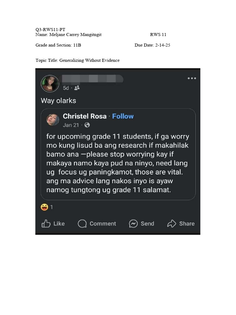 q3 Rws11 Performance Task Meljane Mangitngit | PDF