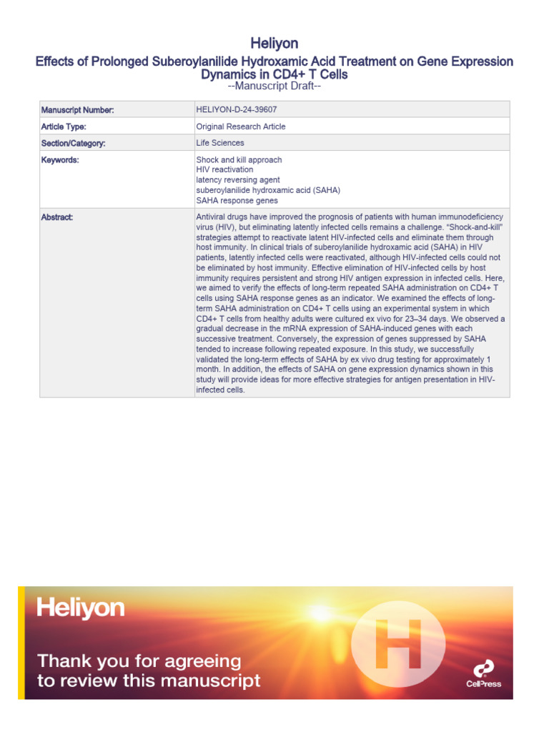 HELIYON D 24 39607 Reviewer 1 | PDF | Hiv | Immunology