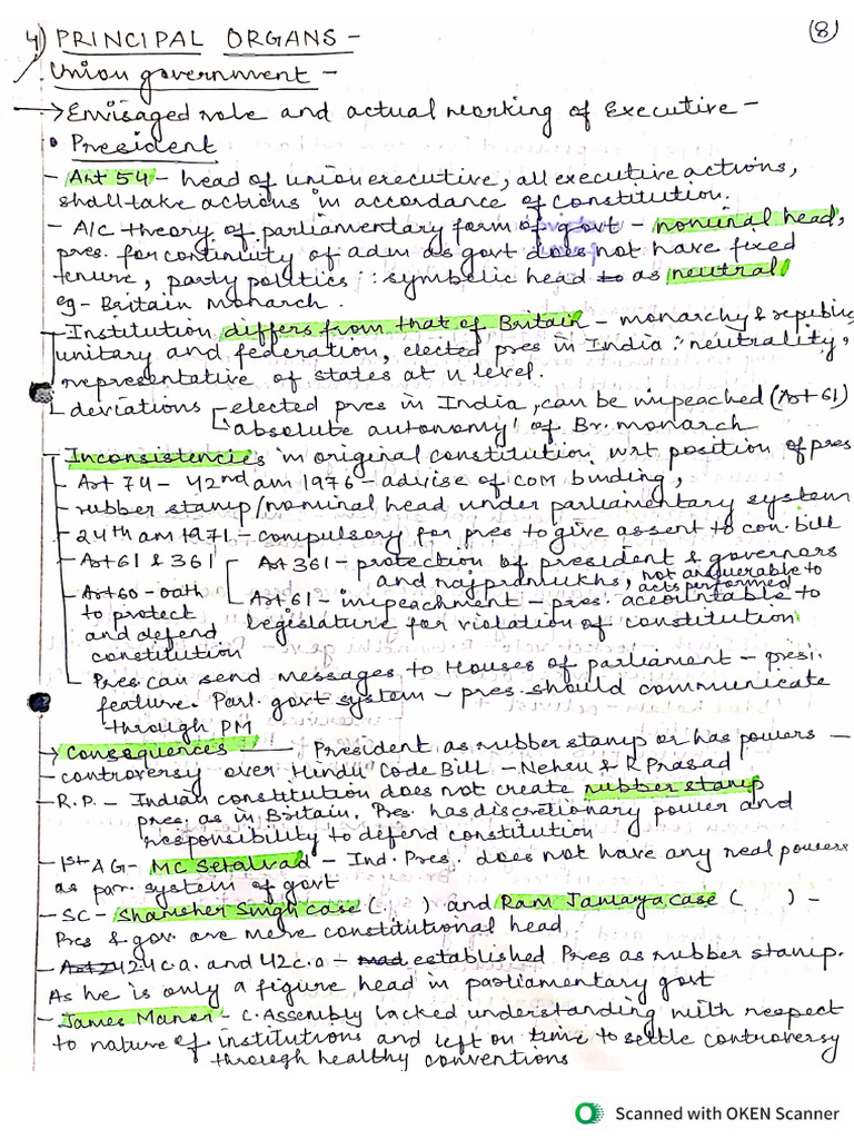 Principal Organs of Government | PDF
