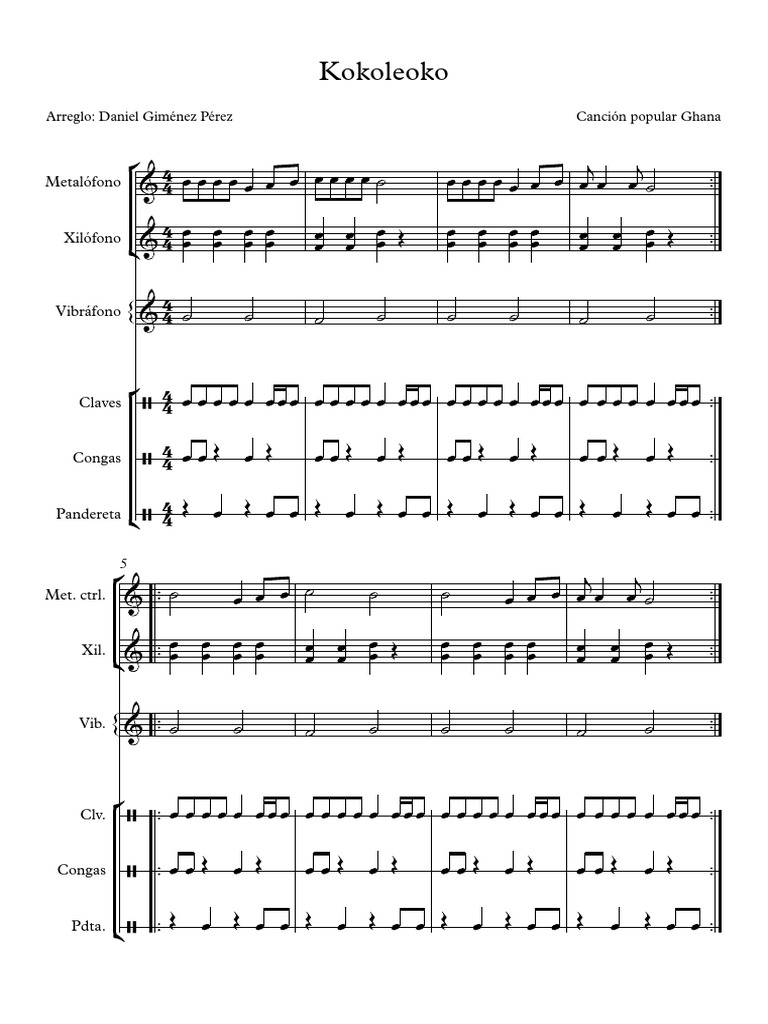 Instrumentos de Kokoleoko en Ghana | PDF