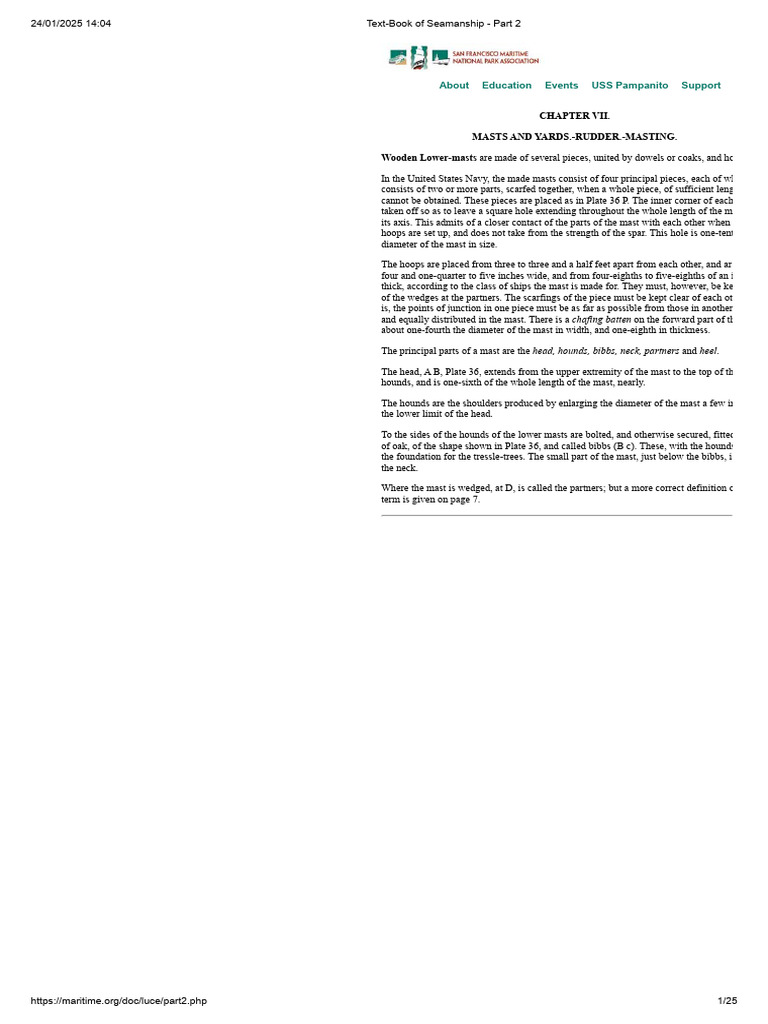 Masts and Yards in Seamanship Explained | PDF | Mast (Sailing) | Ships