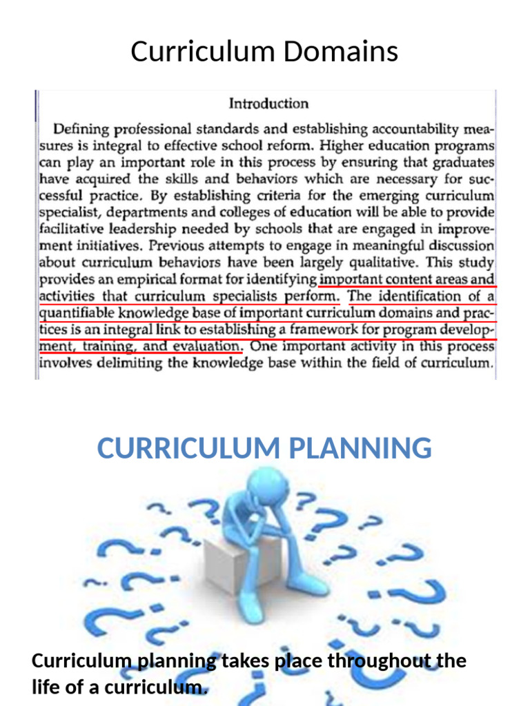 Curriculum Domains | PDF