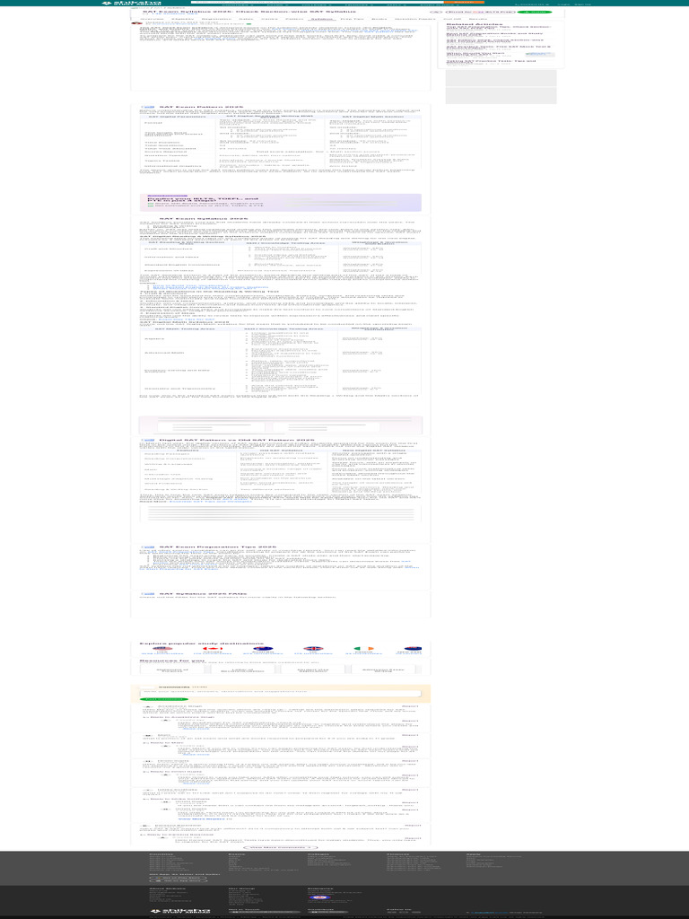 SAT Exam Syllabus 2025 Overview | PDF | Sat | Equations