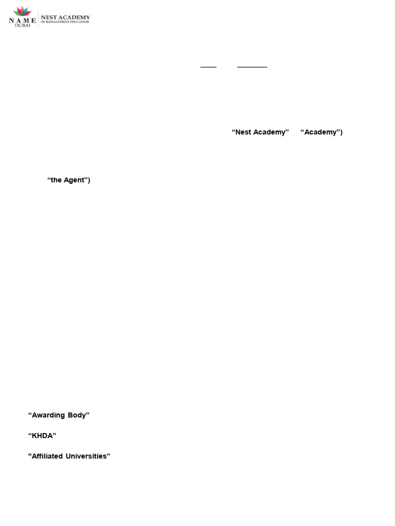 International Student Recruitment Agreement Nest Agreement | PDF | Cost Of Living | Indemnity