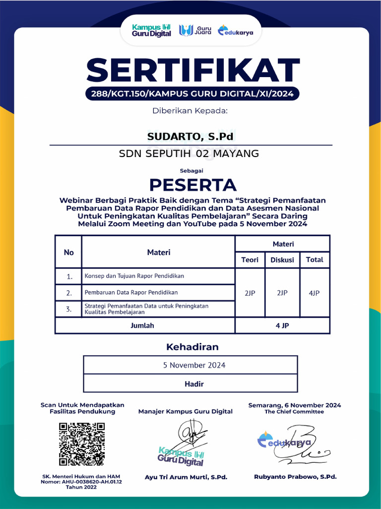 SUDARTO, S.PD - November 2024 | PDF